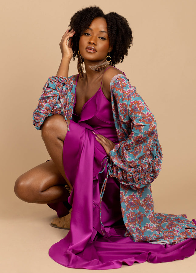 Allona Dress in Berry - Joyfolie