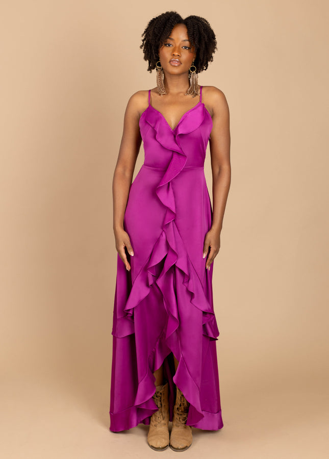 Allona Dress in Berry - Joyfolie
