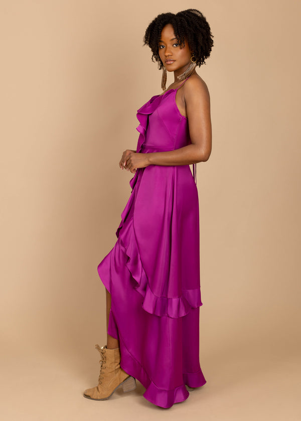 Allona Dress in Berry - Joyfolie