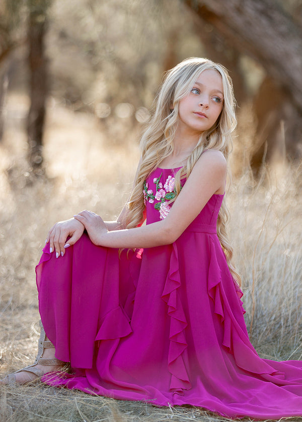 Kaylynn Dress in Berry - Joyfolie