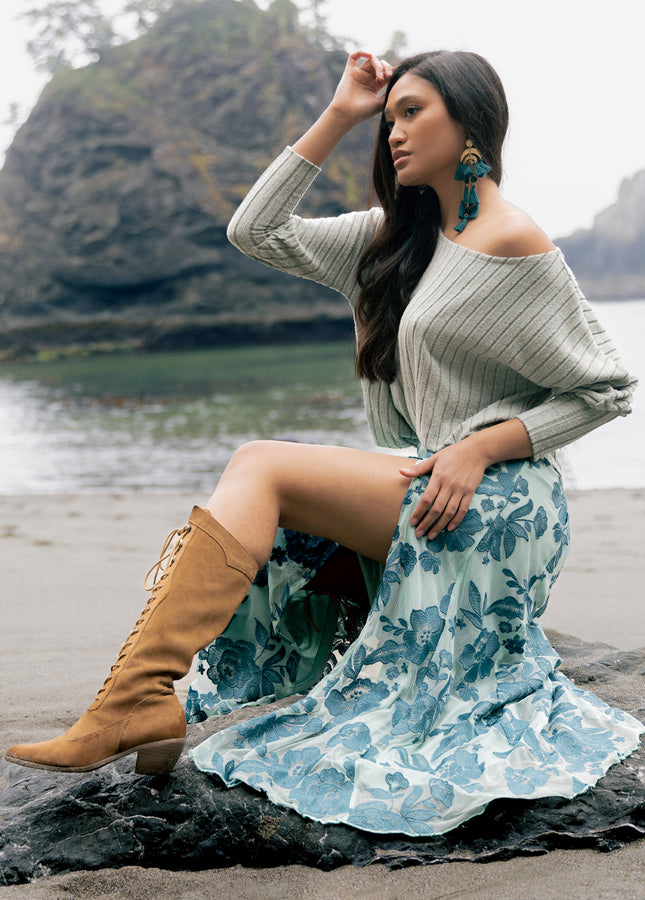 Allurah Skirt in Peacock - Joyfolie