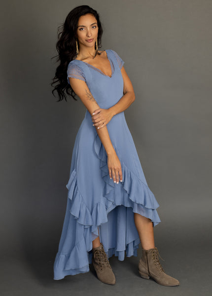 Baylin Dress in Bluestone - Joyfolie