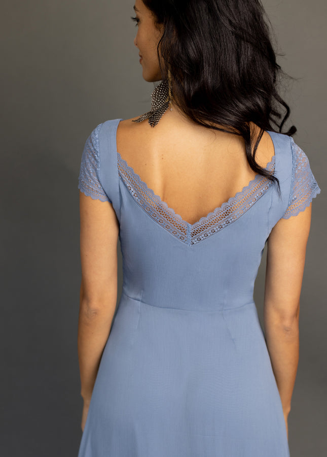 Baylin Dress in Bluestone - Joyfolie