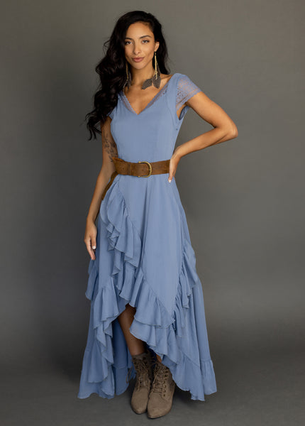 Baylin Dress in Bluestone - Joyfolie