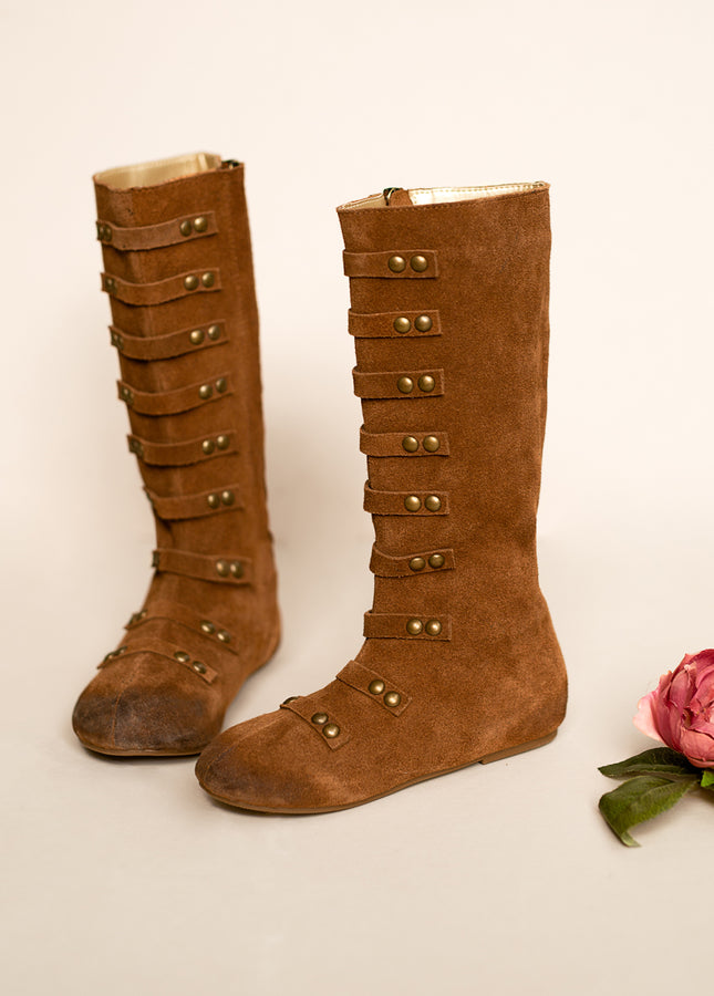 Freya Leather Boot in Chestnut - Joyfolie