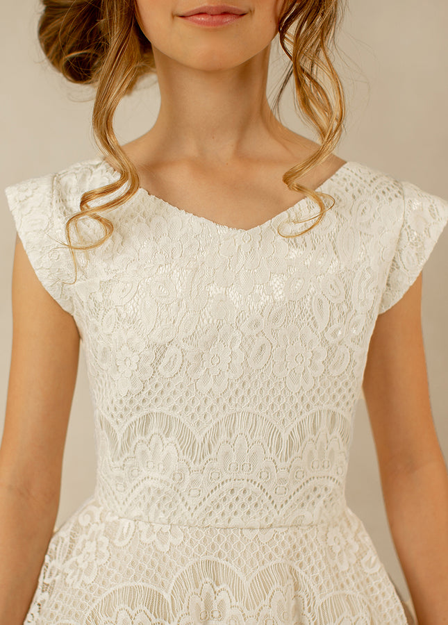 Lezah Petticoat Dress in Cream | Flower Girl | Lace | Joyfolie Bridal