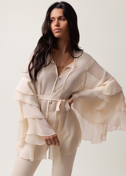 Innessa Top in Ecru - Joyfolie