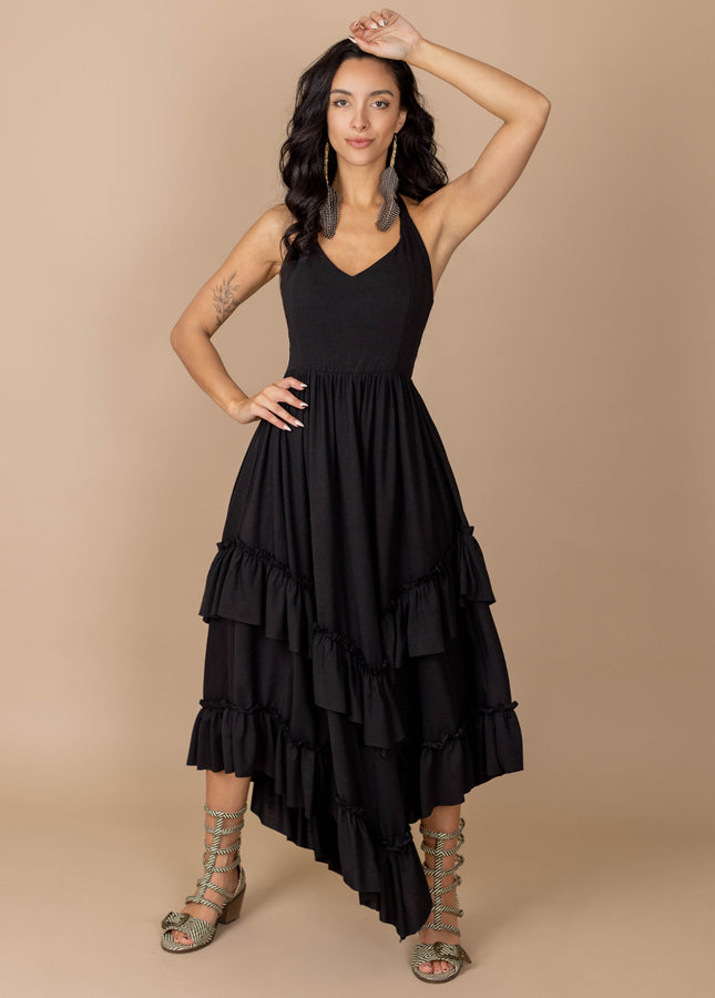 Jenna Dress in Black - Joyfolie