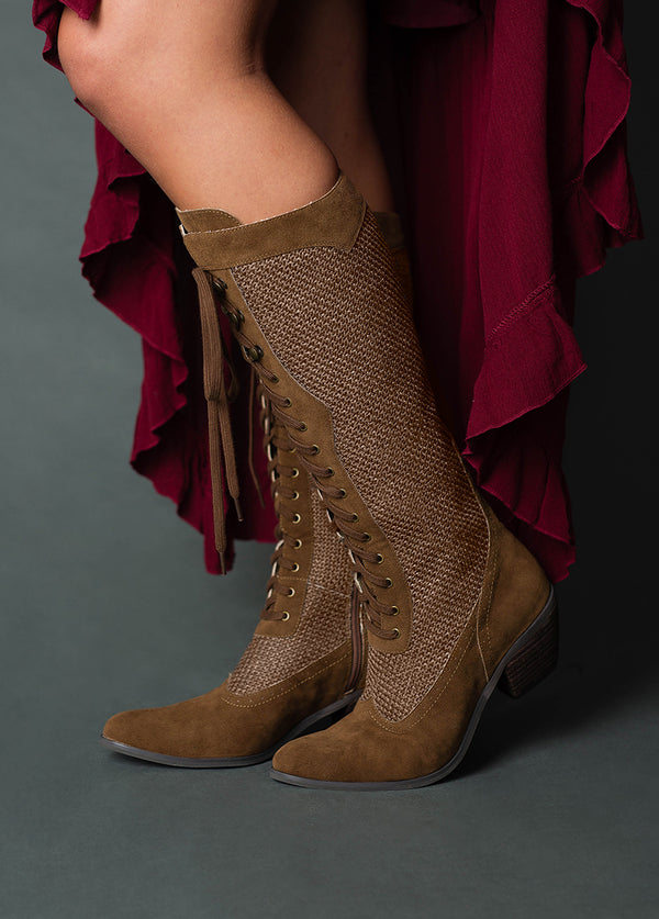 Kiko Tall Boots in Nutmeg - Joyfolie