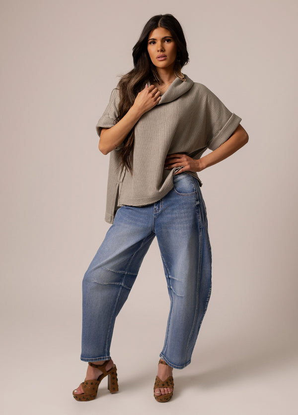 Laynie Top in Grey - Joyfolie