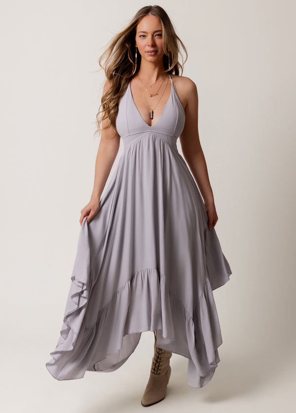 Lynsey Dress in Blue Fog - Joyfolie