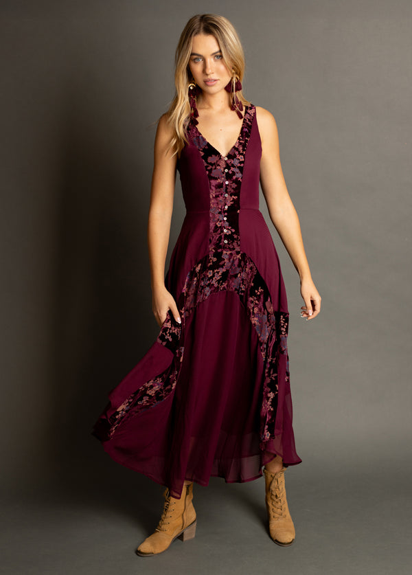 Nahri Dress in Berry - Joyfolie
