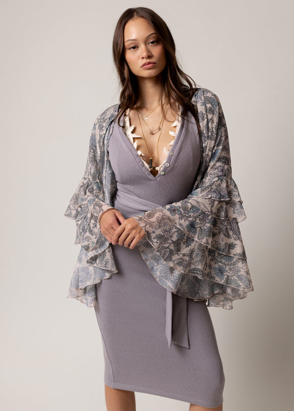 Nirra Dress in Stone Blue - Joyfolie