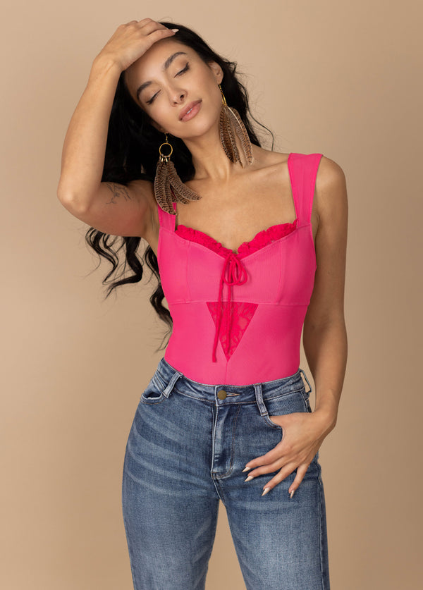 Pansey Bodysuit in Fuchsia - Joyfolie