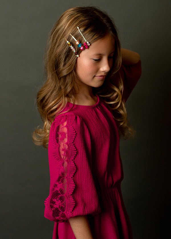 Sariyah Dress in Fuchsia - Joyfolie