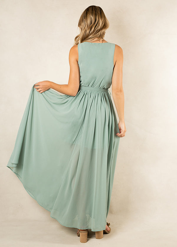 Miriam Dress in Seaglass | Bridesmaid | Sleeveless Maxi | Joyfolie Bridal