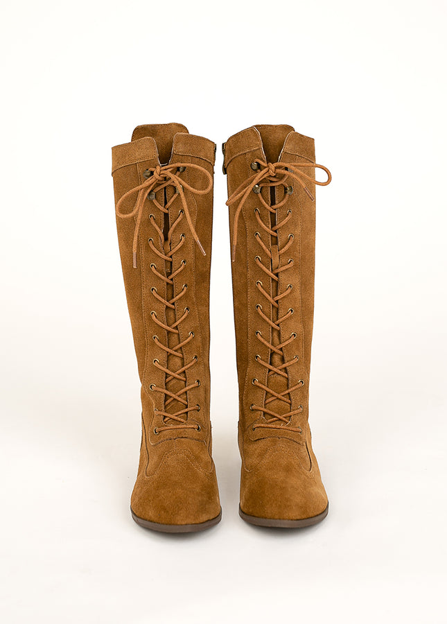 Aelin Leather Boot in Distressed Nutmeg - Joyfolie