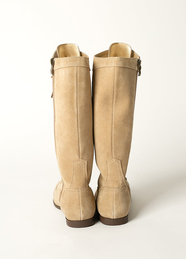 Aelin Leather Boot in Distressed Tan - Joyfolie