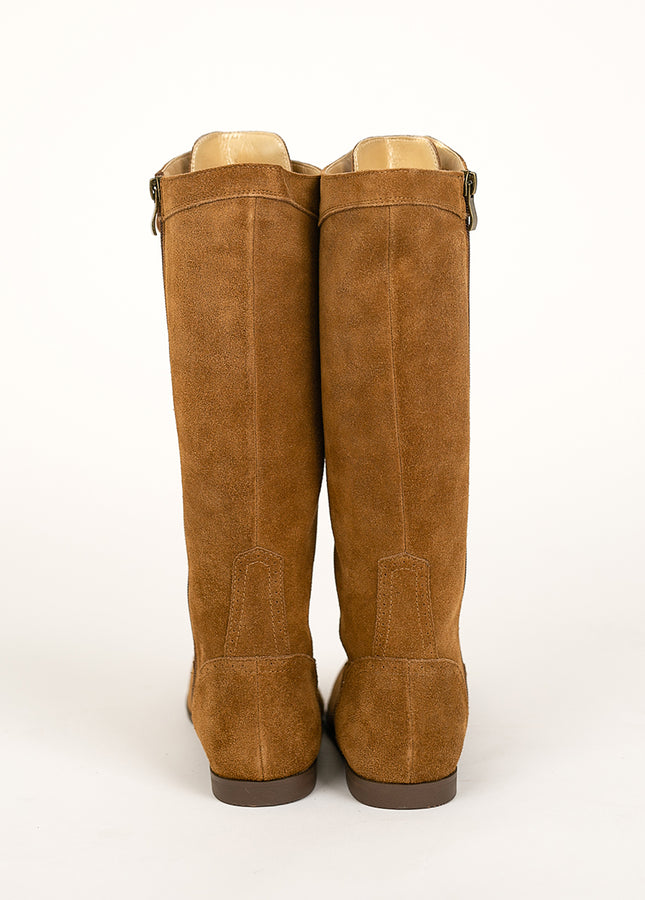 Aelin Leather Boot in Distressed Nutmeg - Joyfolie