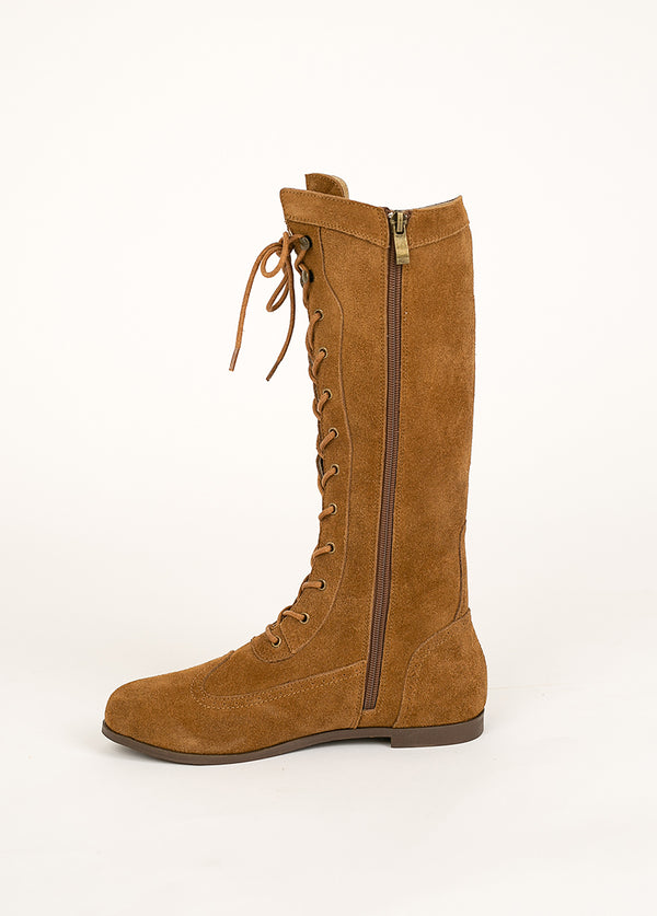 Aelin Leather Boot in Distressed Nutmeg - Joyfolie