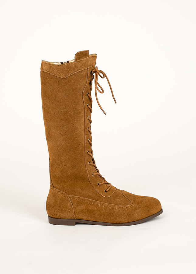 Aelin Leather Boot in Distressed Nutmeg - Joyfolie