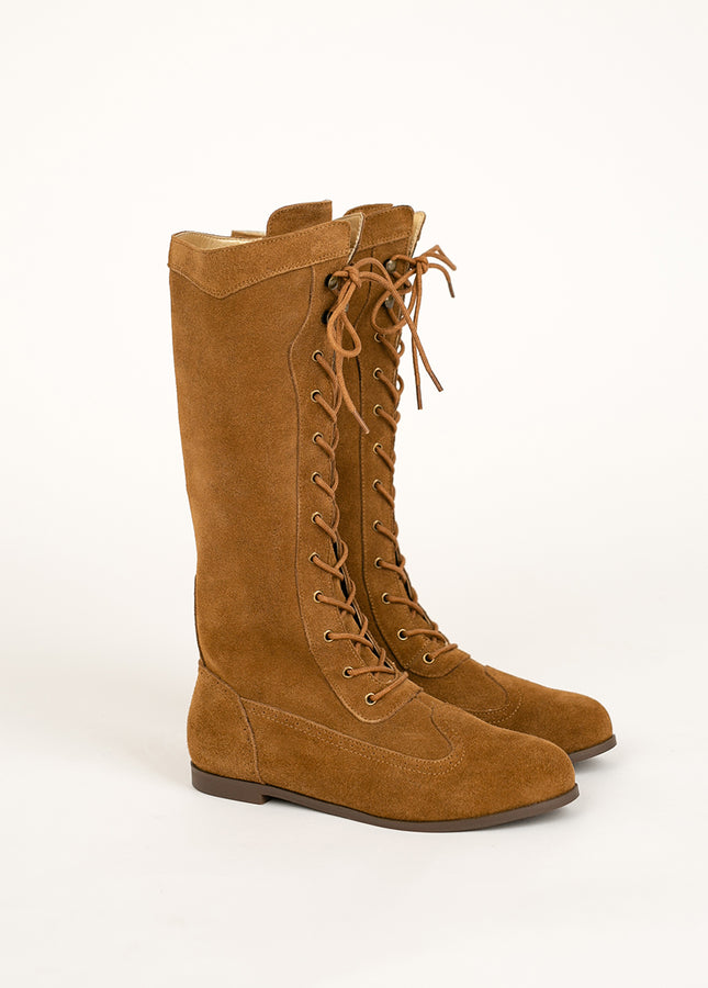 Aelin Leather Boot in Distressed Nutmeg - Joyfolie